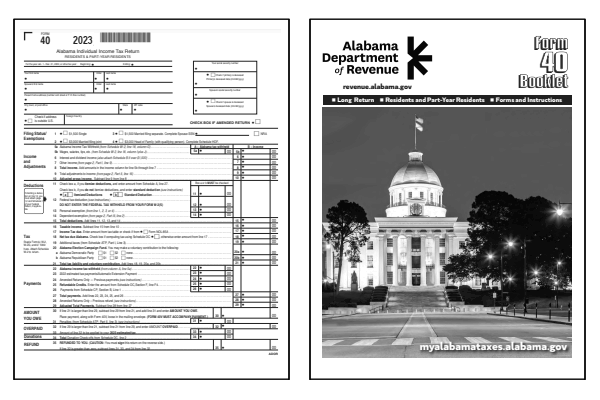 Alabama Tax Forms and Instructions for 2023 (Form 40)